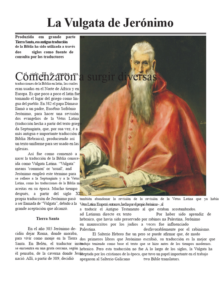 La Vulgata de San Jerónimo: Historia y Traducción | PDF | Septuaginta ...