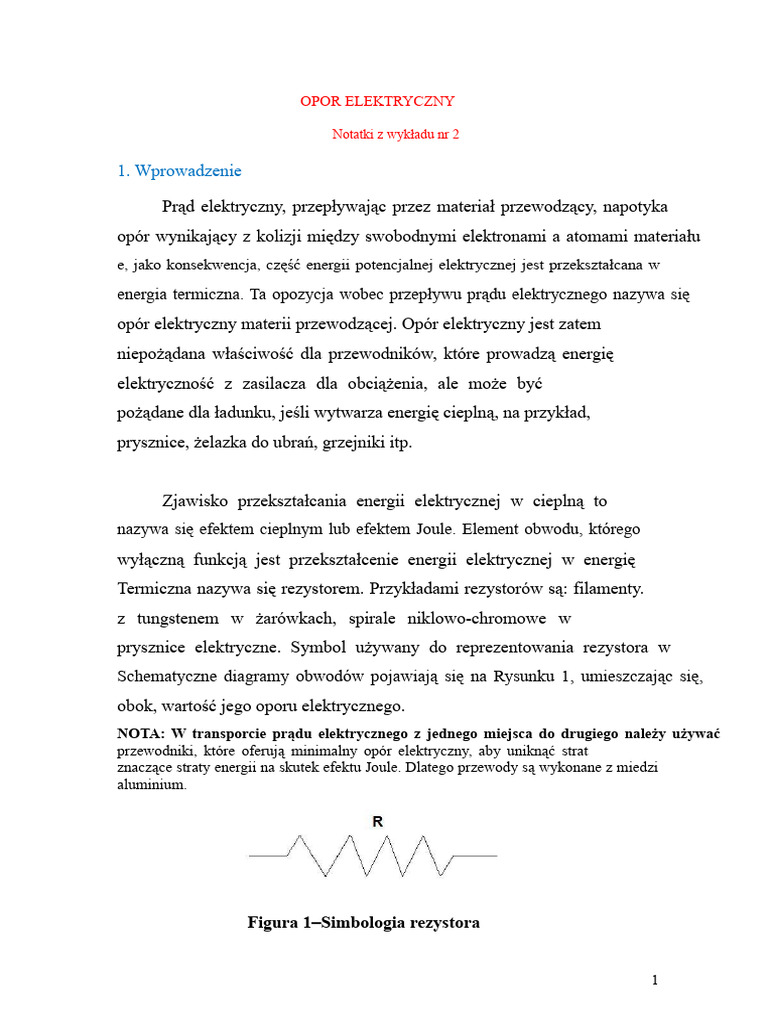 Opór Elektryczny PDF | PDF