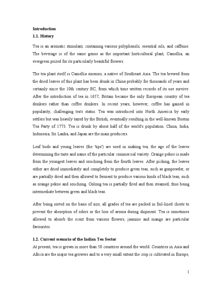 Overview of the Indian Tea Industry | PDF | Tea | Research Design