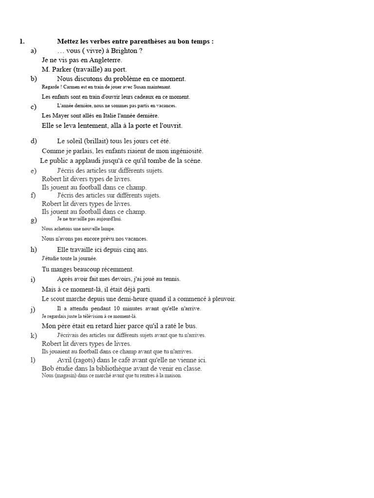 Conjugaison des verbes en français | PDF | Verbe