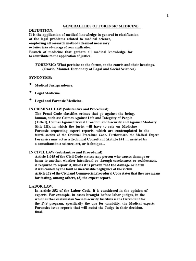 Overview of Forensic Medicine Principles | PDF | Forensic Science ...