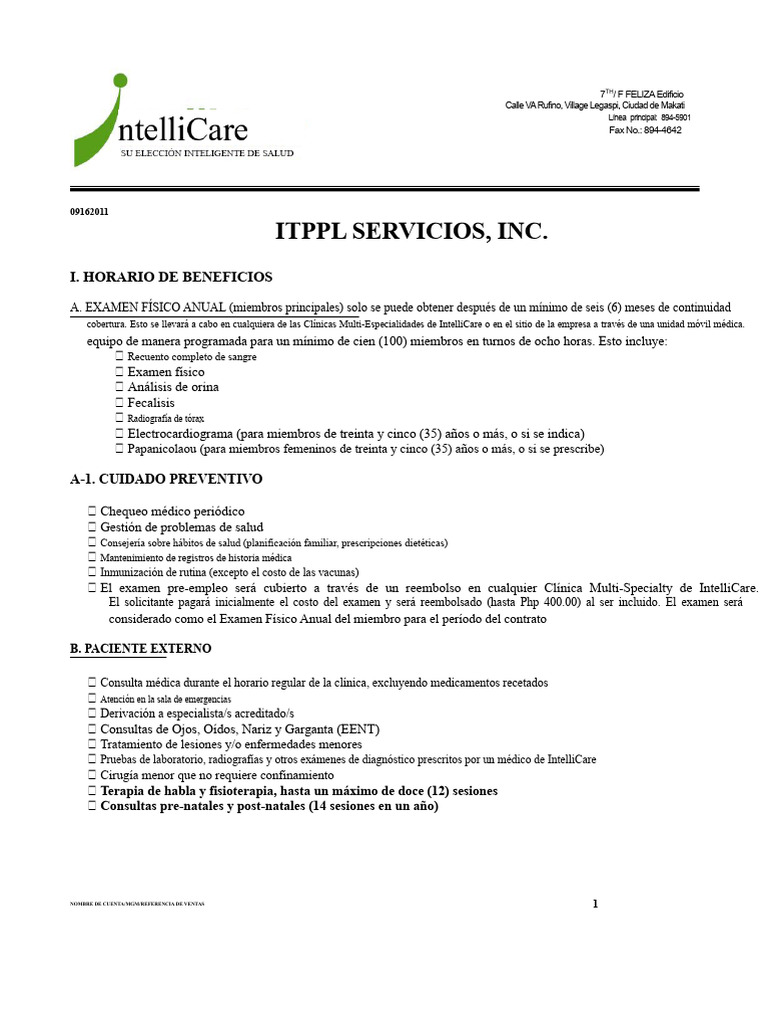 ITPPL HMO - Intellicare | PDF | Trastorno mental | Desorden hiperactivo ...