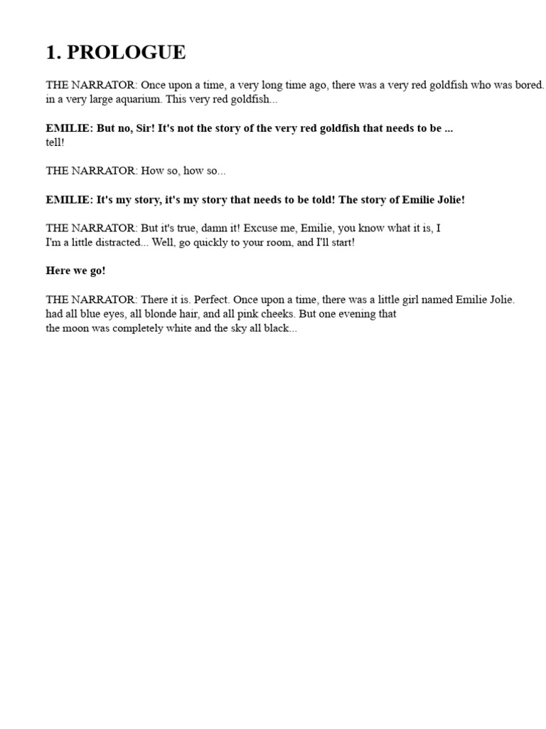 Full Text of The Musical Tale "Emilie Jolie" by Philippe Chatel | PDF