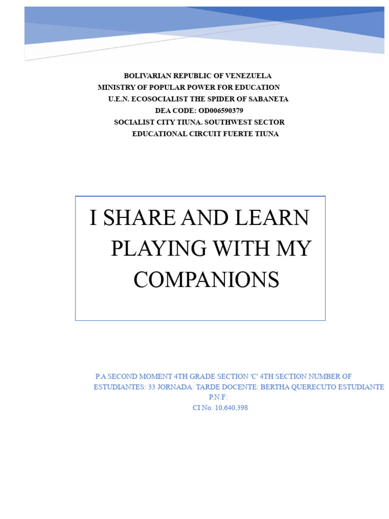 CLASSROOM PROJECT Second Moment 4th Grade C | PDF | Learning | Knowledge