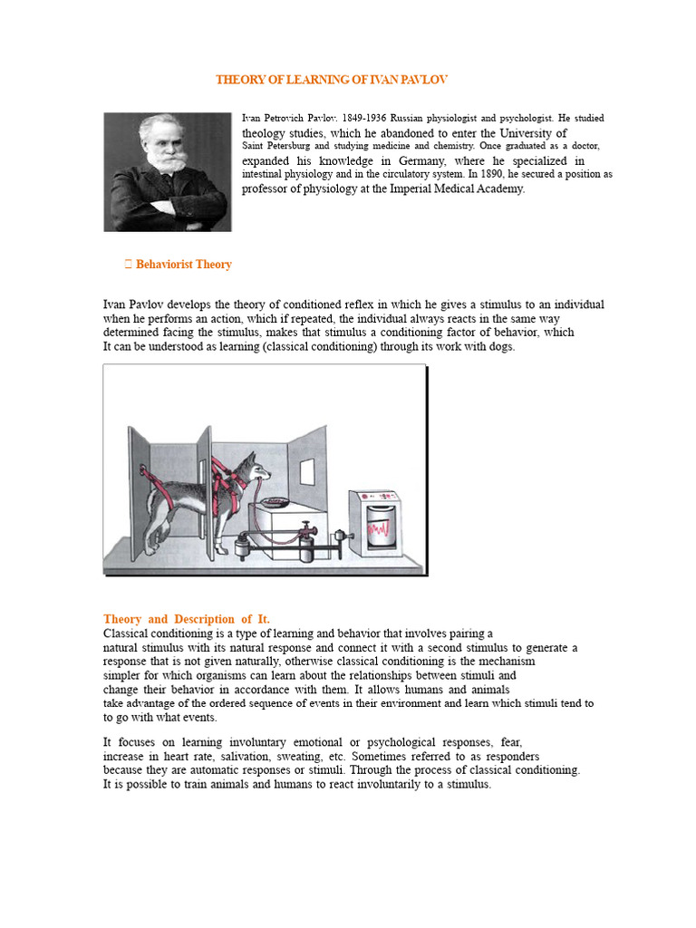 Pavlov's Learning Theory N | PDF | Classical Conditioning | Learning