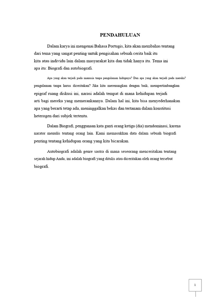 Pendahuluan Biografi Dan Autobiografi Pdf