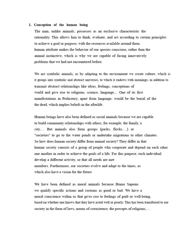 Conception of The Human Being | PDF | Pragmatism | Idealism