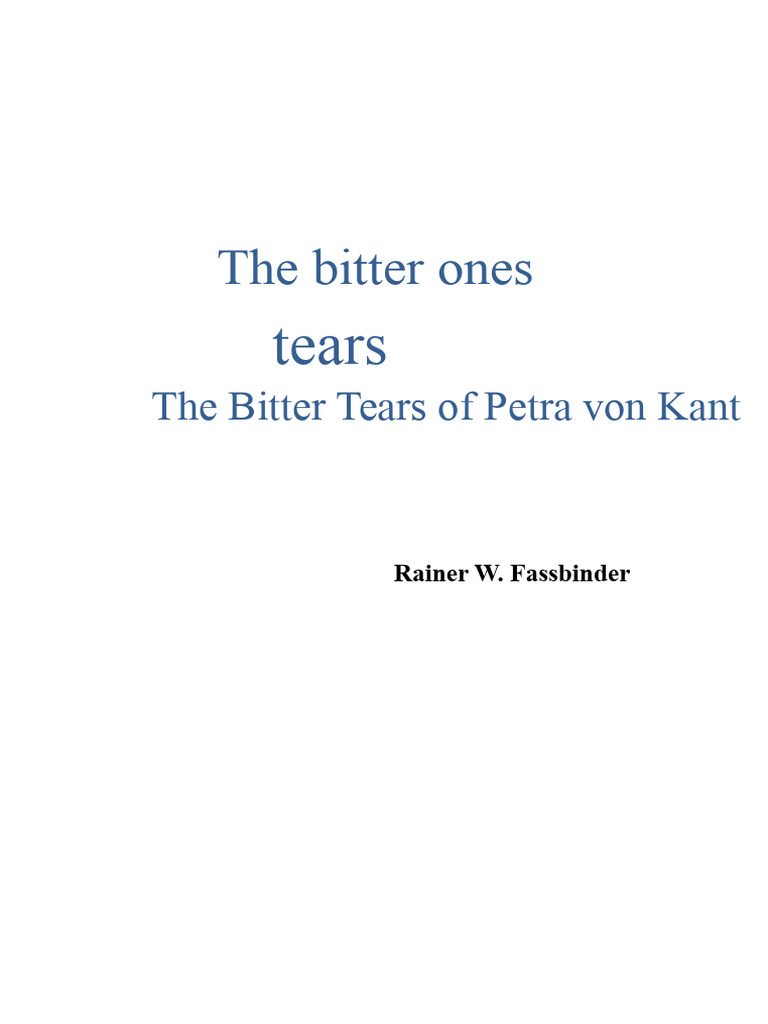 Bitter Tears of Petra von Kant Analysis | PDF