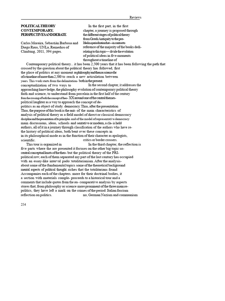 "Contemporary Political Theory. Perspectives and Debate" by Carlos ...