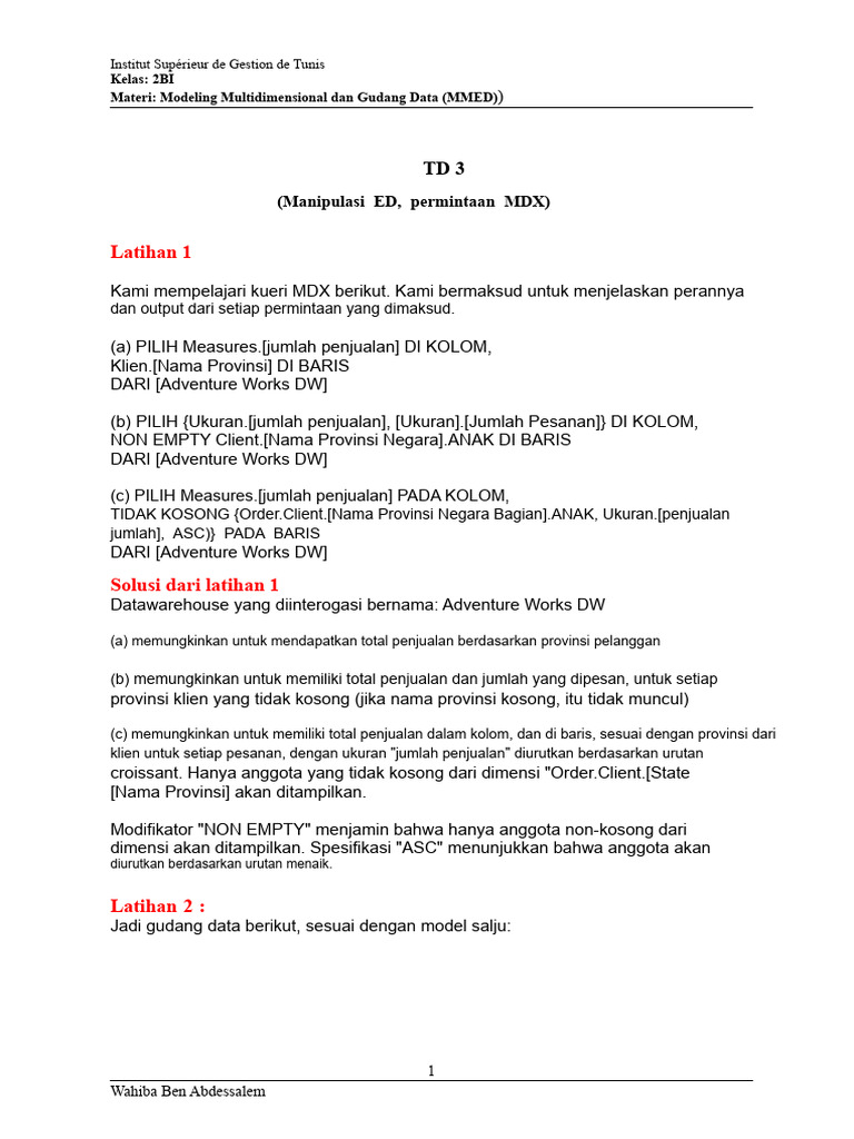 TD 3-MDX-Solution | PDF