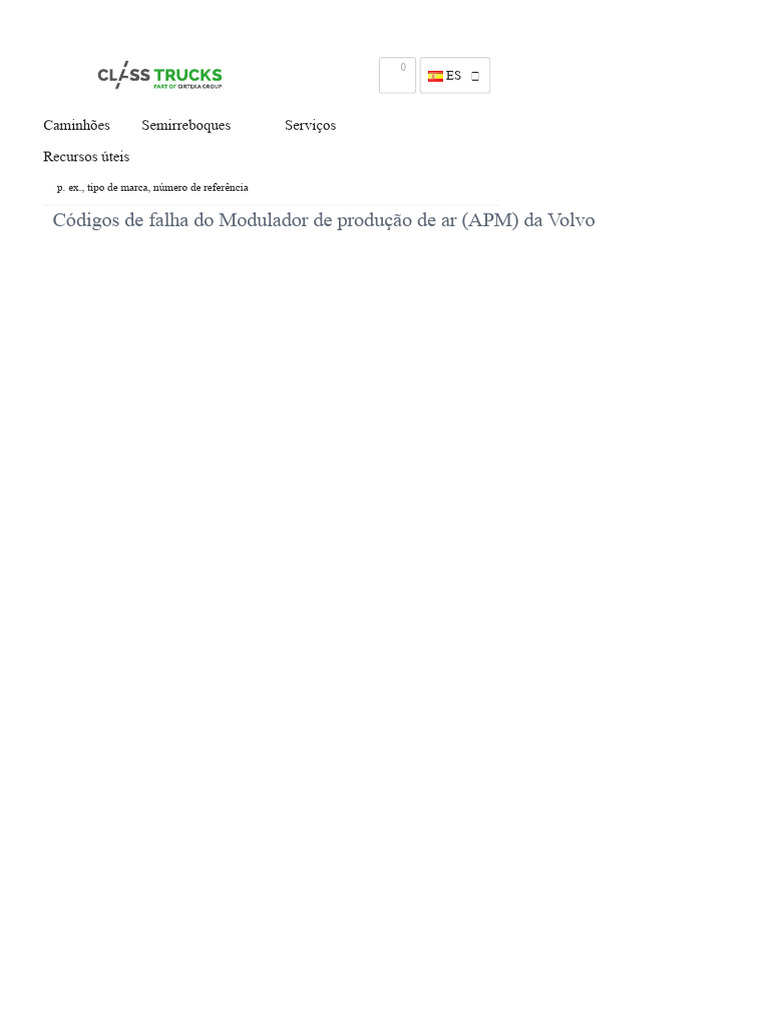 Volvo Códigos de Falha Do Modulador de Produção de Ar (APM) | PDF