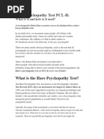Hare Psychopathy Checklist Revised | PDF