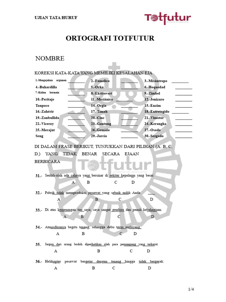 Latihan Ejaan Simulasi | PDF