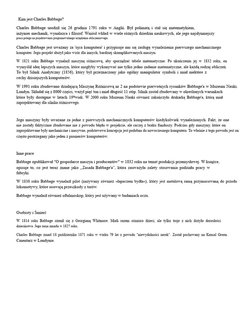Charles Babbage | PDF