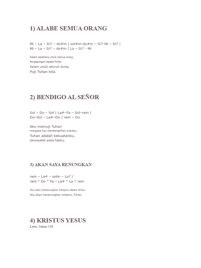 Lagu-lagu Taize untuk Ibadah | PDF