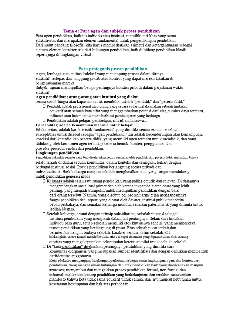 Tema 4. para Agen Dan Subjek | PDF