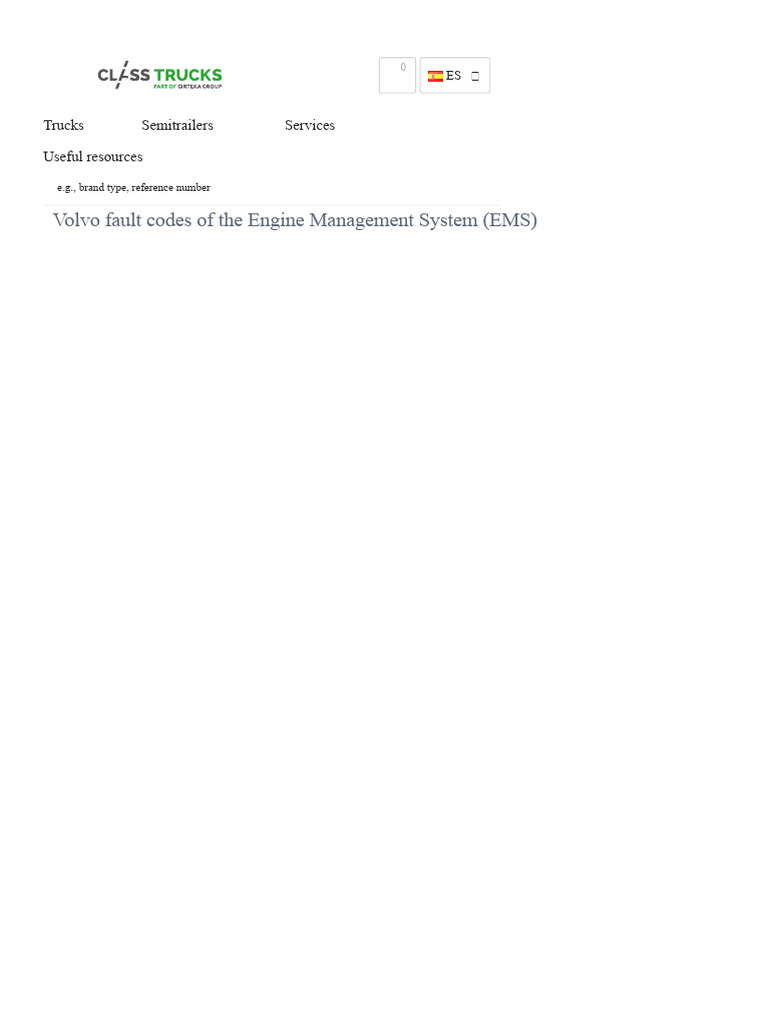 Volvo EMS Fault Codes Overview | PDF