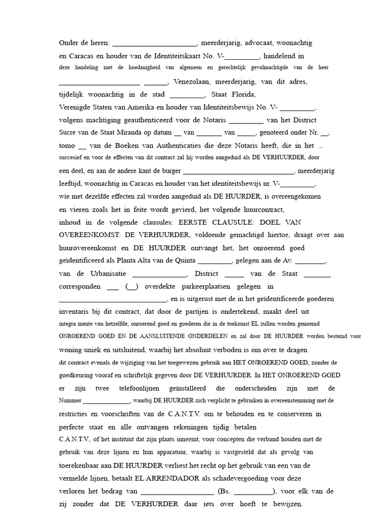 Huurcontract Met Machtiging | PDF