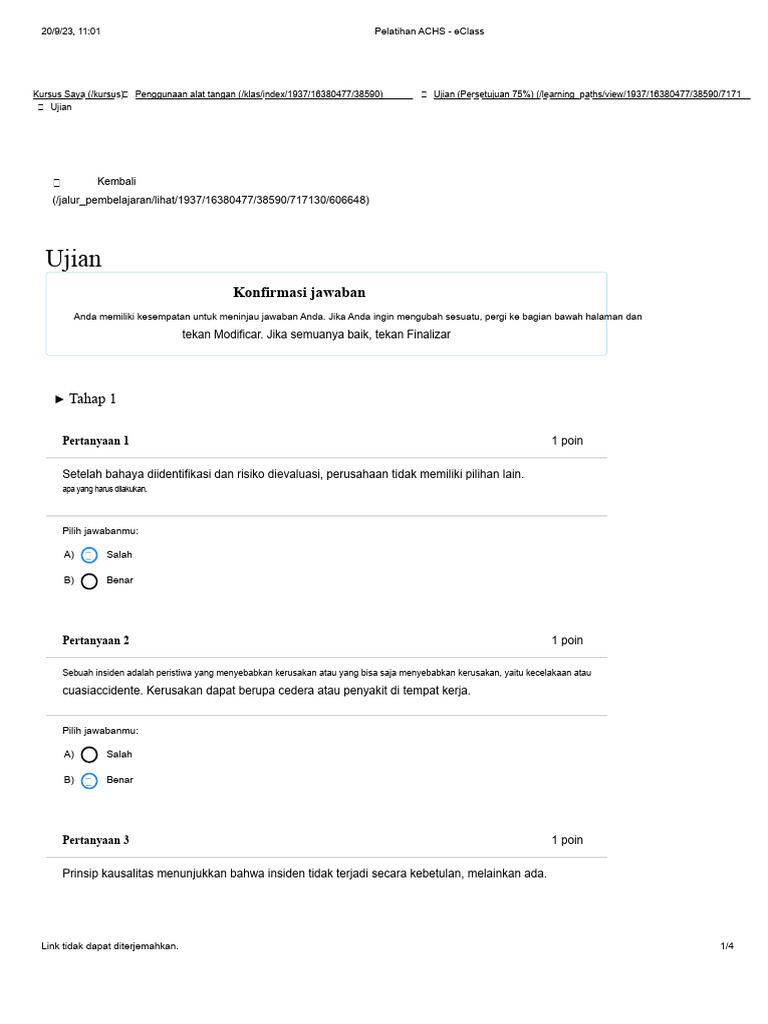 Pelatihan ACHS - Eclass Penggunaan Alat Tangan | PDF