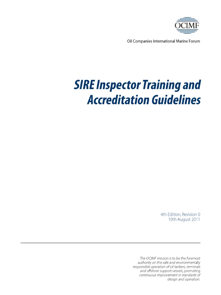 SIRE Inspector Accreditation Guidelines August 2011 | PDF | Audit ...