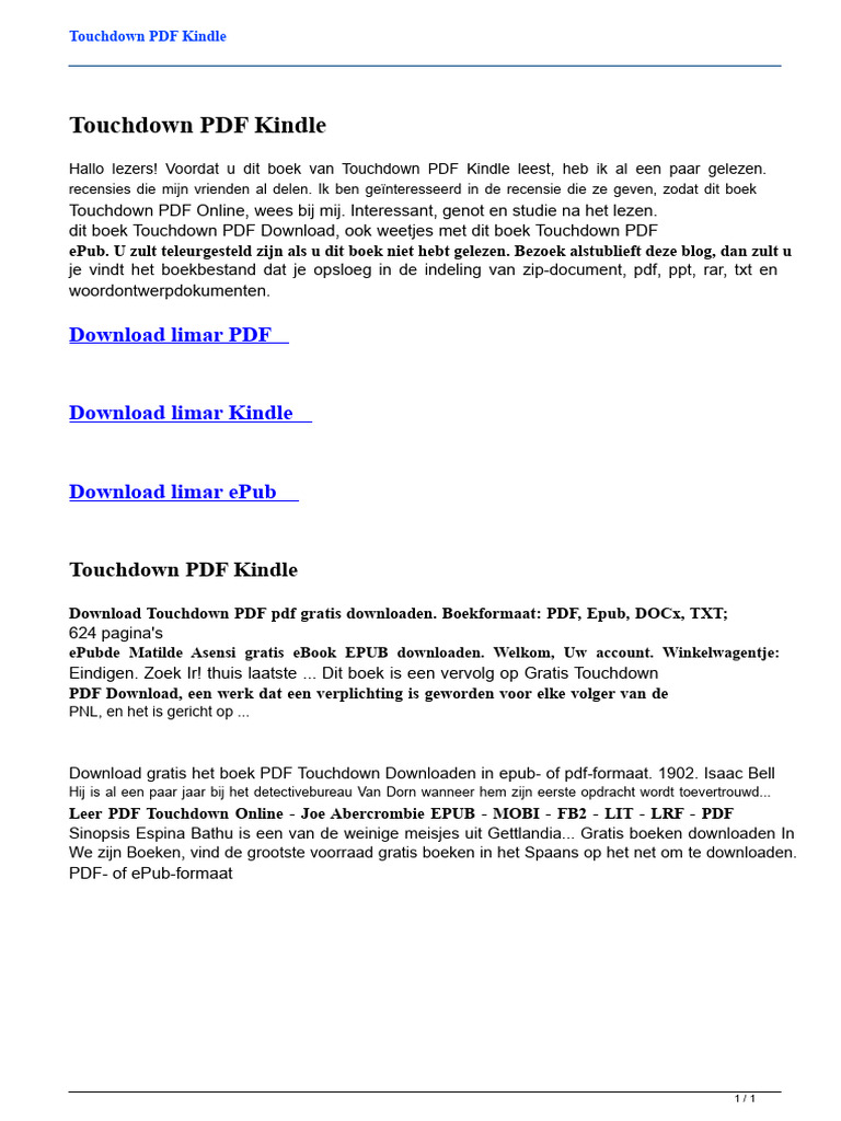 Touchdown 3837121321 PDF | PDF