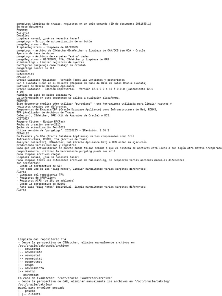 Limpiar Trazas, Registros en Un Comando | PDF | Archivo de computadora | Bases de datos