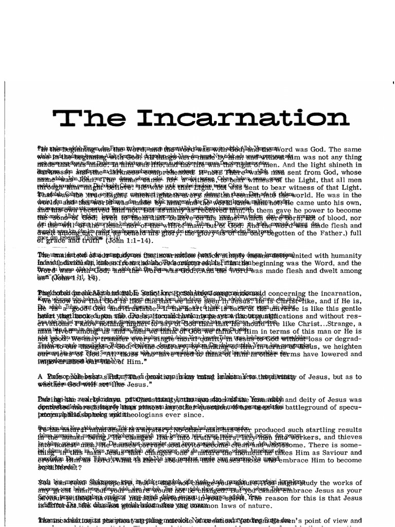 Inkarnasi Yesus: Dewa dan Manusia Bersatu | PDF