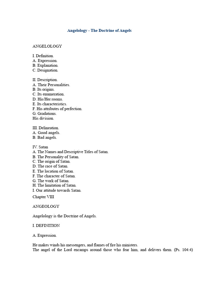 Angelology - The Doctrine of Angels | PDF | Satan | Angel