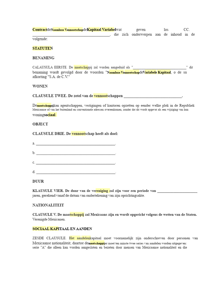 Format Contract SA de CV | PDF