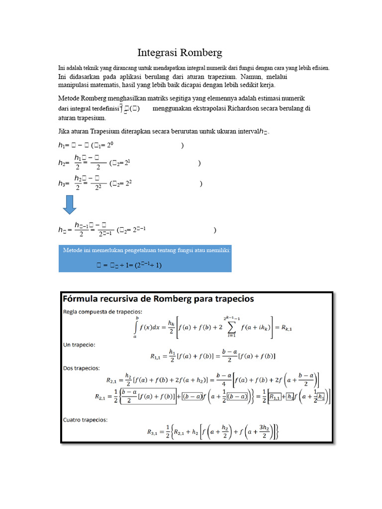 Metode Romberg untuk Integral Numerik | PDF