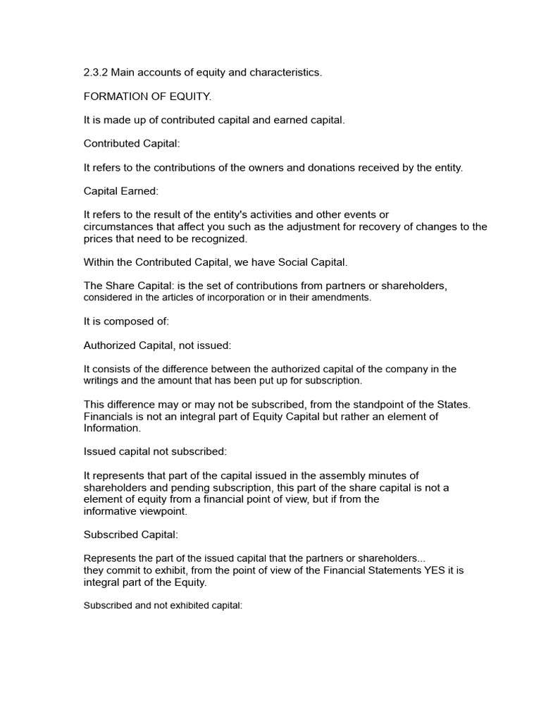 2.3.2 Main Accounts of Equity and Their Characteristics. | PDF ...