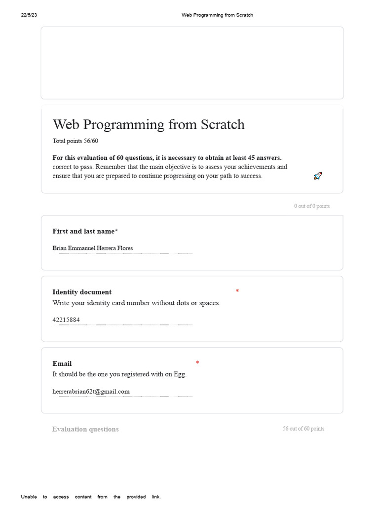 Web Programming From Scratch Exam Egg | PDF | Html Element | World Wide Web