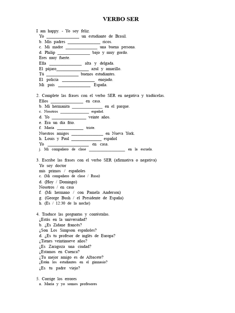 Verbo Ser y Tener | PDF | Verbo