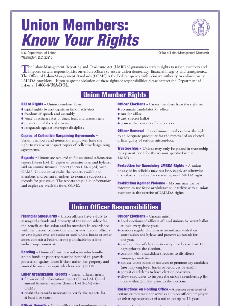 Union Mem Rights Poster | PDF | Employment | Government
