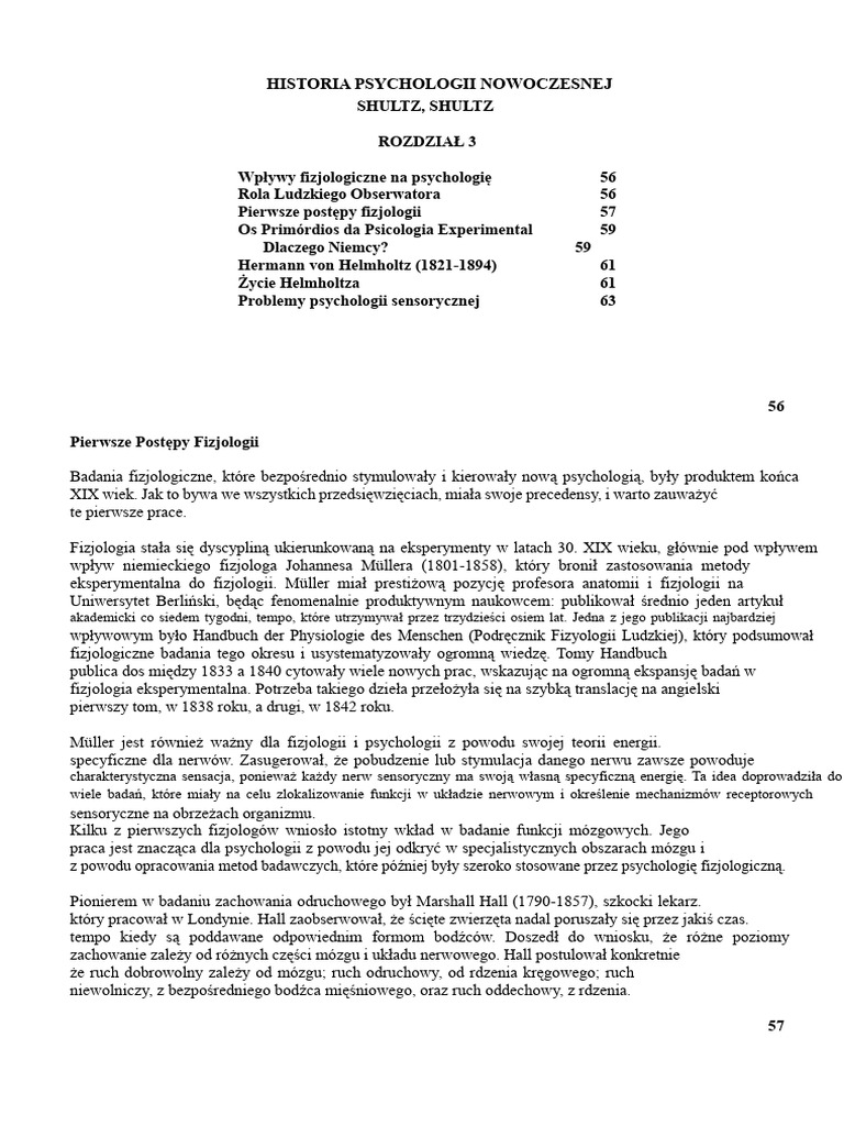 Historia Psychologii Nowoczesnej - Shultz, Shultz - Rozdział 3 | PDF