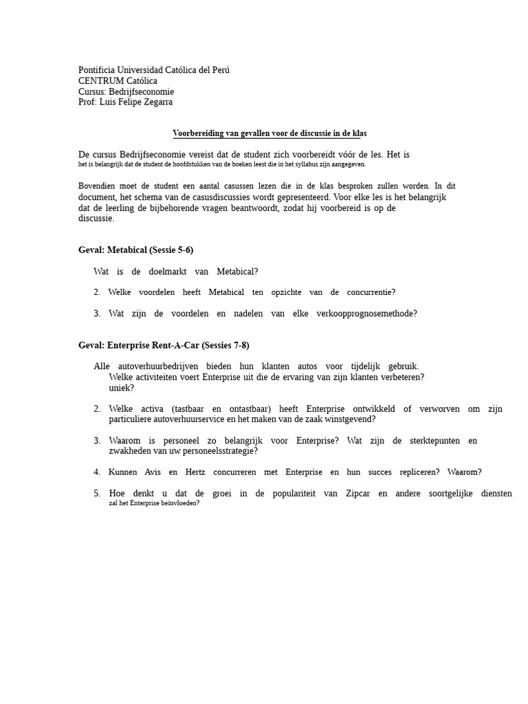 Harvard Cases Vragen | PDF
