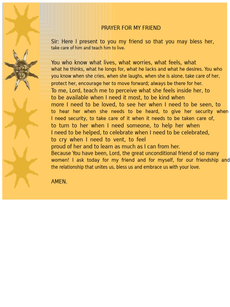 Prayer For My Friend | PDF