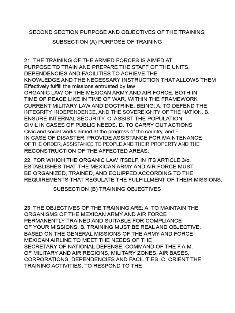 Armed Forces Training Objectives and Principles | PDF | Lesson Plan ...