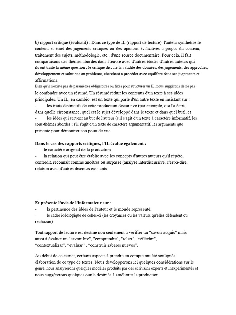 Qu'est-Ce Qu'un Rapport de Lecture Critique | PDF | Idéologies | Idéalisme