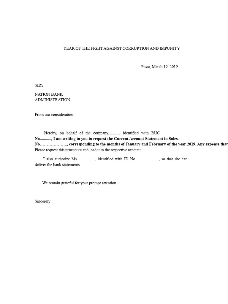 Request Account Statements BN 01 | PDF