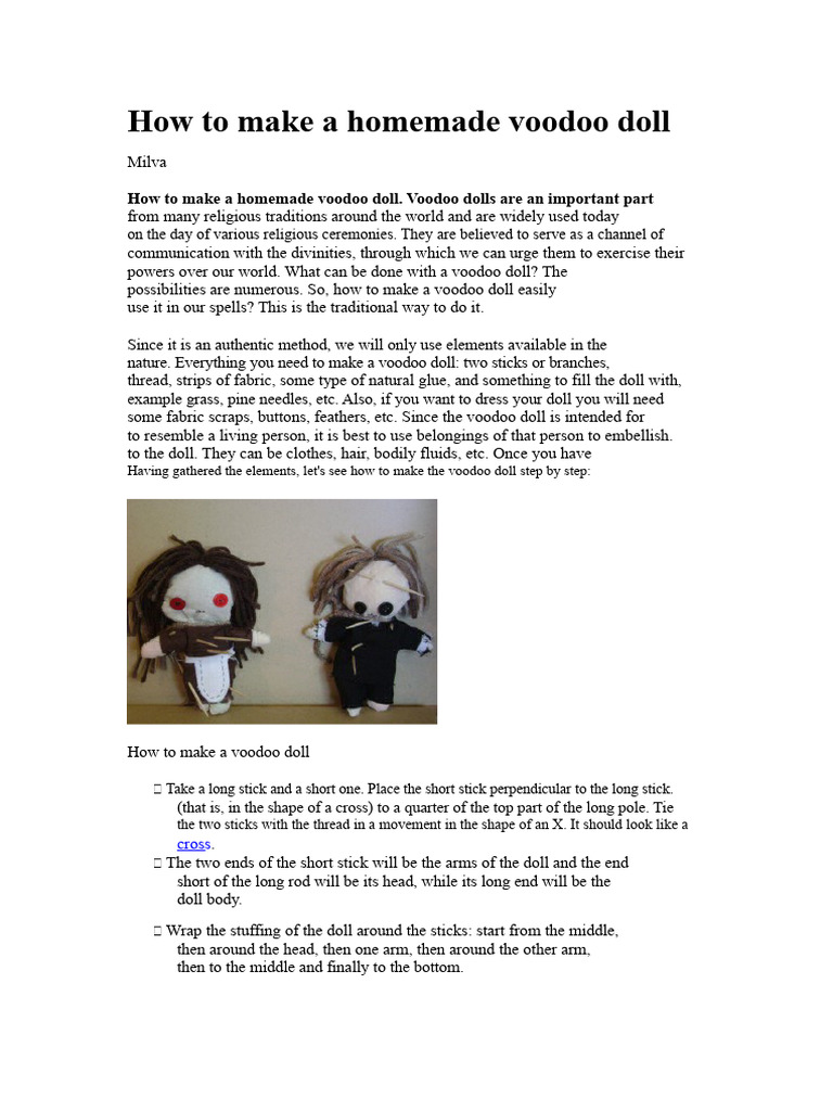How to Make a Voodoo Doll at Home | PDF | Dolls | Louisiana Voodoo