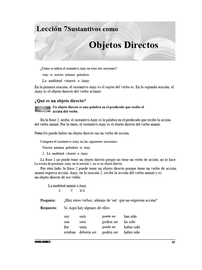 Sustantivos Como Objetos Directos e Indirectos | PDF | Objeto (gramática) | Verbo