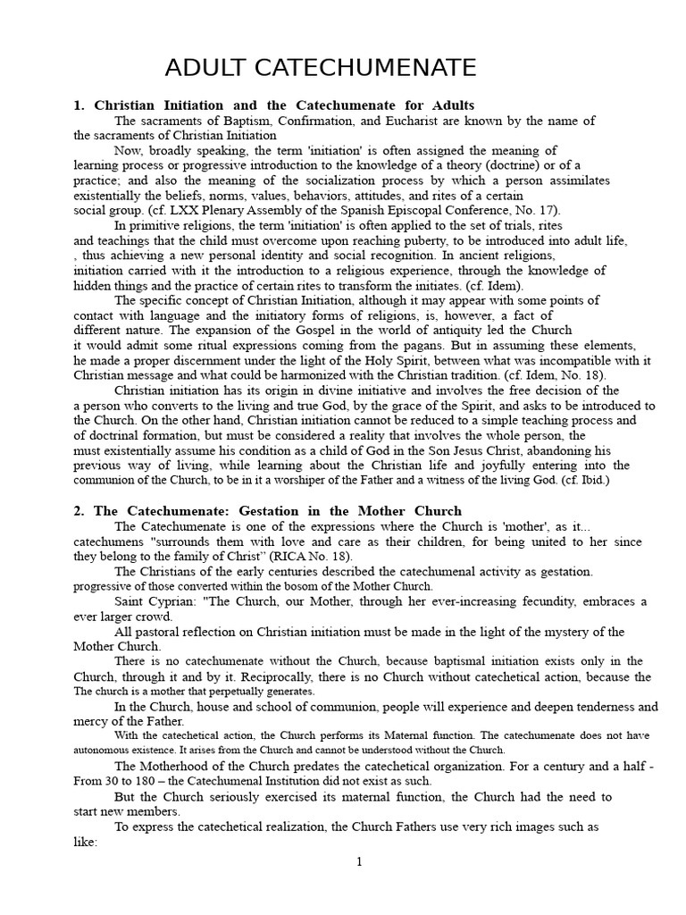 07 The Catechumenate For Adults | PDF | Baptism