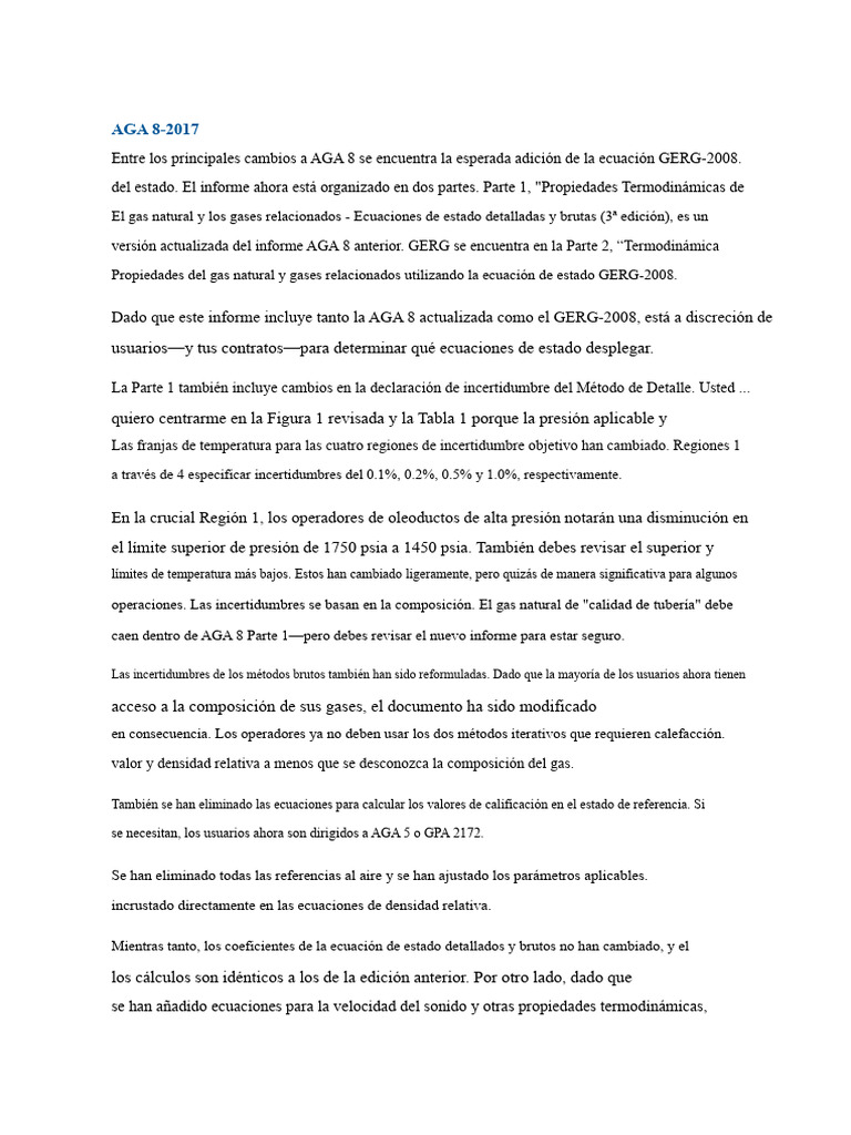 Cambios Clave en AGA 8-2017 y GPA 2145 | PDF | Gases | Ecuaciones