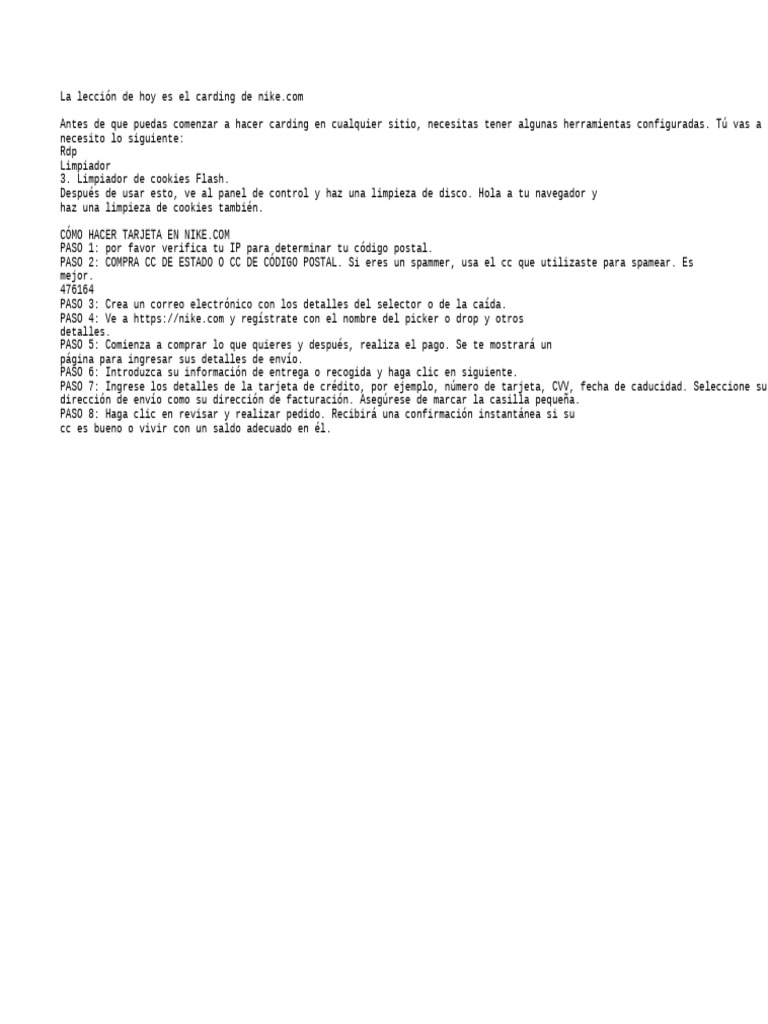 La Lección de Hoy Es Sobre El Carding de | PDF