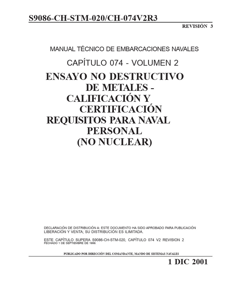 Capítulo NSTM 074 Volumen 2 - Pruebas No Destructivas de Metales ...