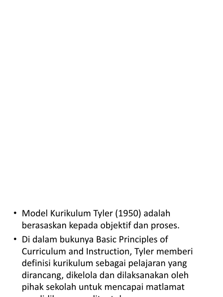 Model Kurikulum Tyler Dan Taba | PDF