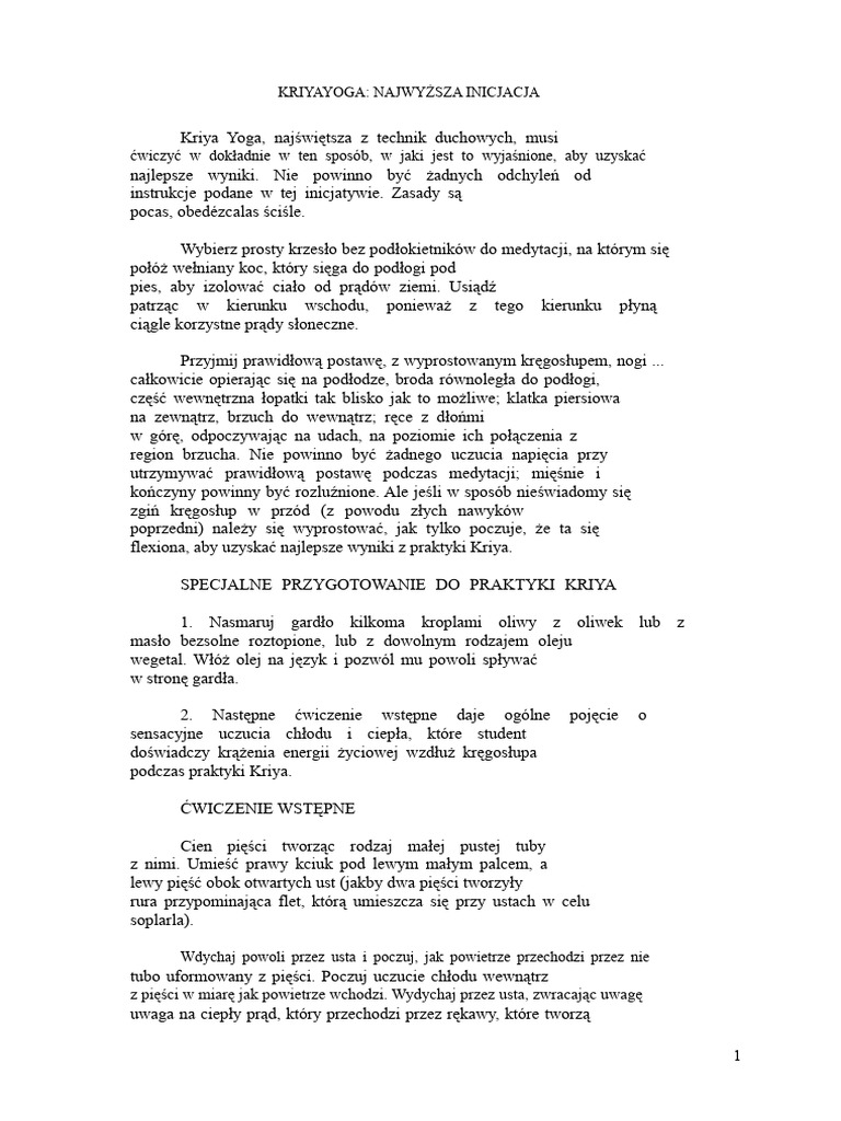 Technika Kriya Jogi | PDF