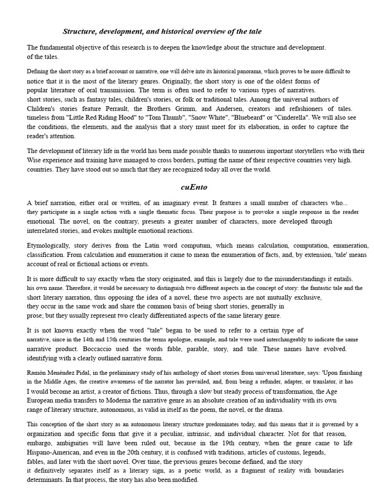 Overview of Short Story Structure and History | PDF | Narrative | Short ...