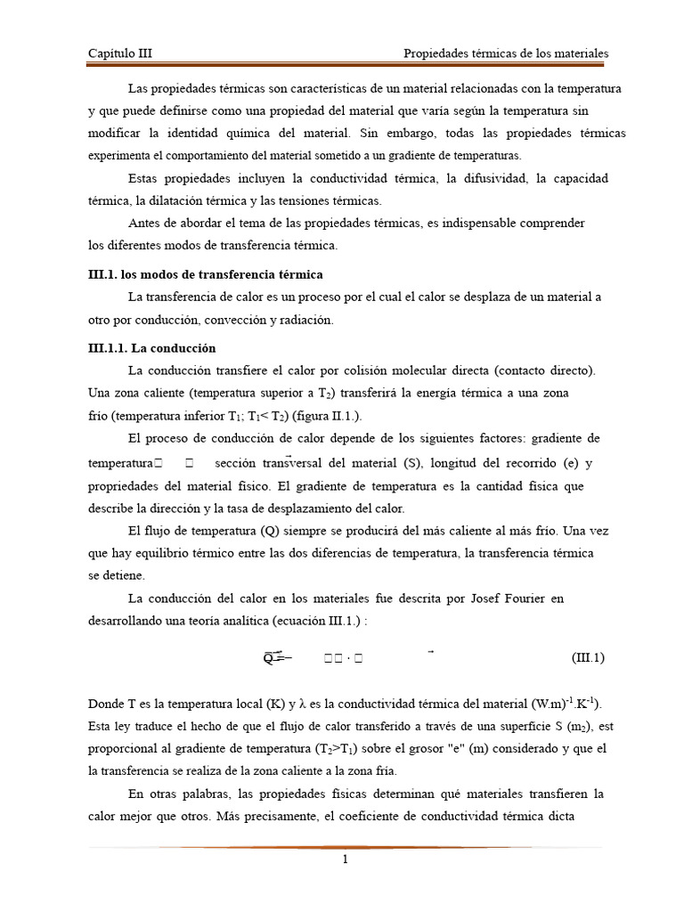 Capítulo III - Propiedades Térmicas de Los Materiales | PDF ...